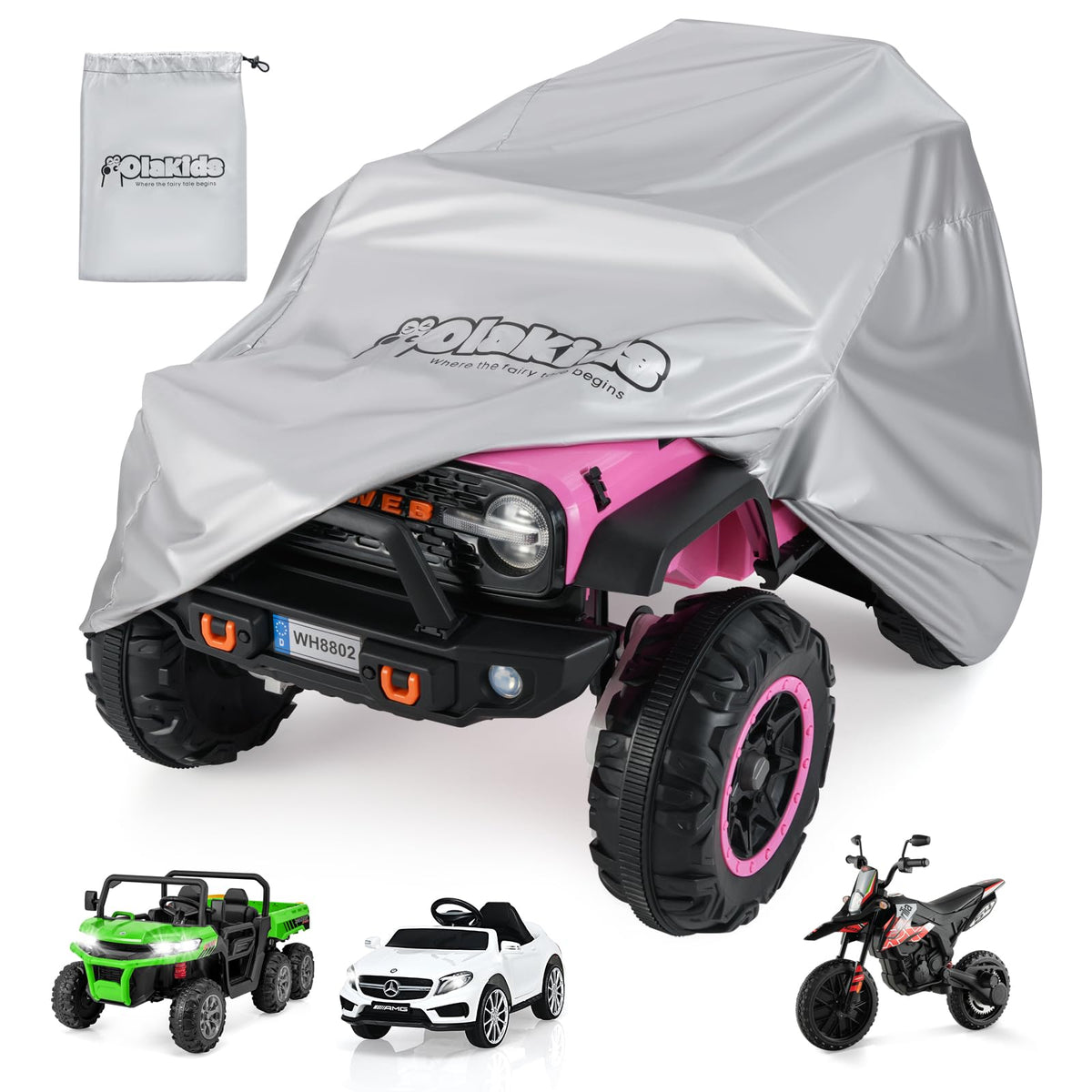 INFANS Kids Ride on Toy Car Cover, Outdoor Large Protector for Childre